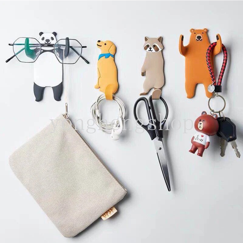 Cute Cartoon Anima Tail Hook Wall Storage Rack Bag Key Holder ...
