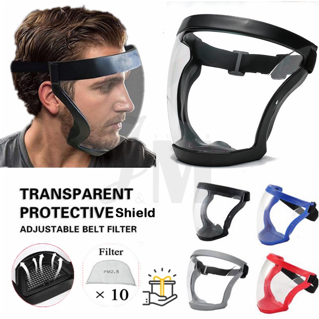 Transparent Full Face Shield Anti-Splash Facial Work Protective Mask ...