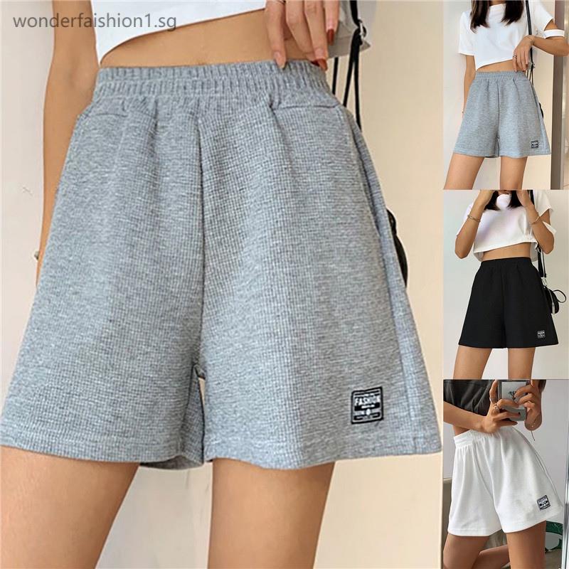 Women Casual Short Pants Soft Sport Workout Waistband Stretch Shorts ...