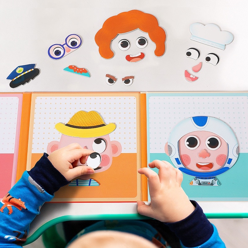 Magnetic Face Changing Puzzle Educational Puzzle for Emotion Change ...