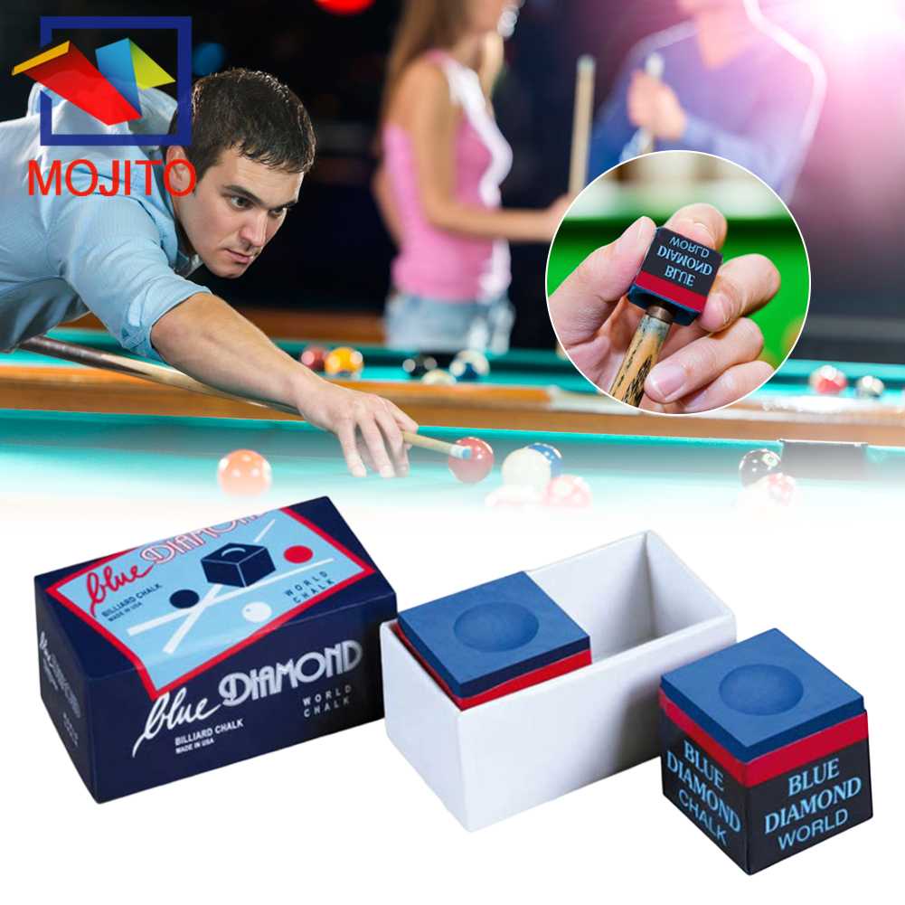 2pcs Billiard Cue Chalk Portable Blue Snooker Billiards Chalks Hand Tip ...