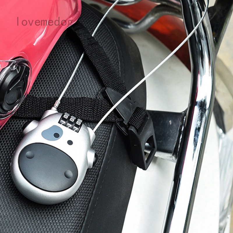 Helmet code lock telescopic wire rope anti-theft cable locking stich ...