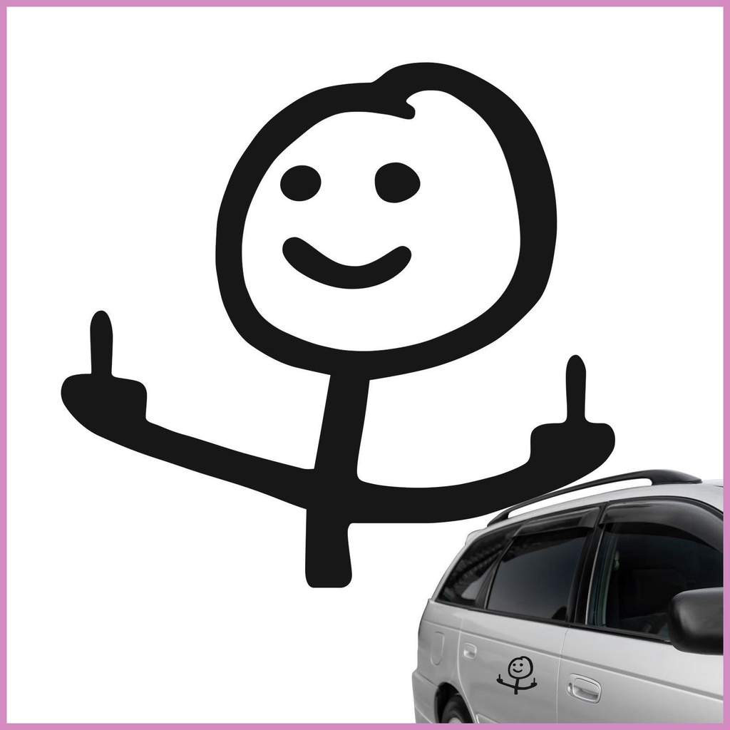 Funny Middle Finger Car Sticker Cartoon Window Decal Waterproof Car ...