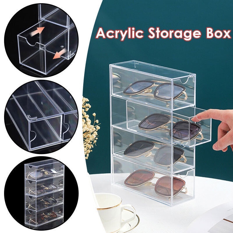 Sunglasses Storage Box / Acrylic Storage Box 4-layer Drawer Storage Box ...