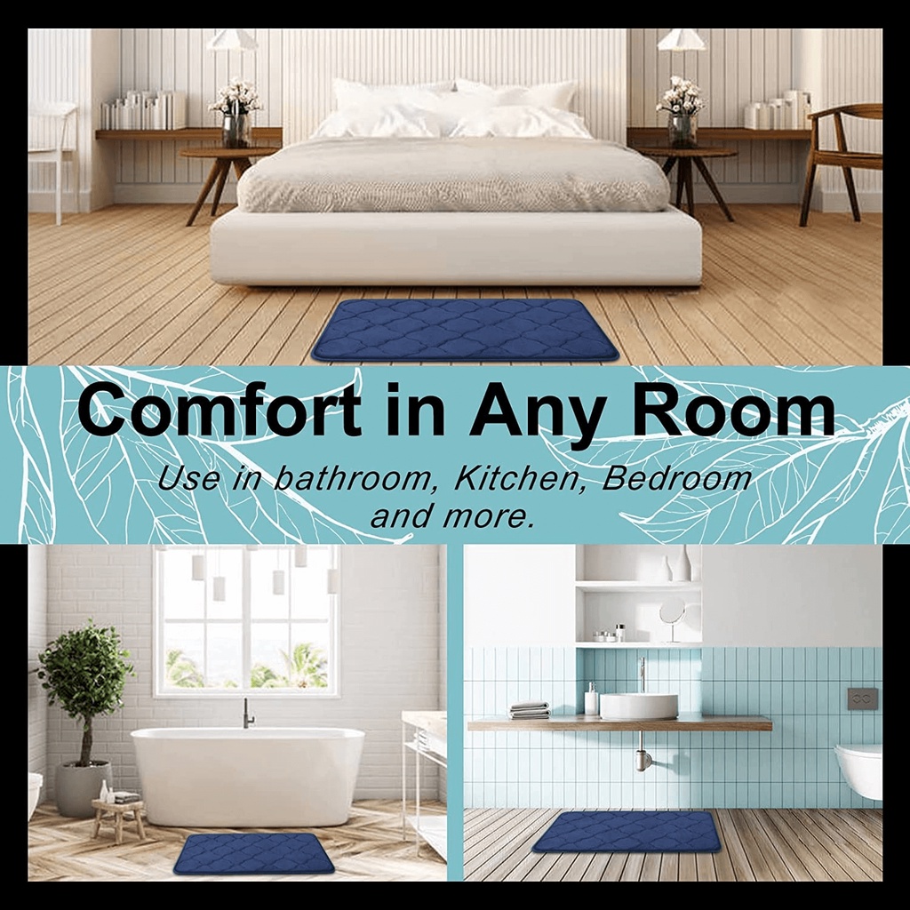 Memory Foam Anti-Slip Bathroom Mat Ultra Soft Non-Slip Water Absorbent ...