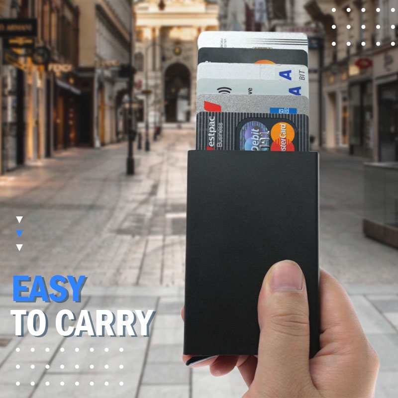Slim Aluminum Wallet Credit Card Holder Men Anti Protect Travel ID ...