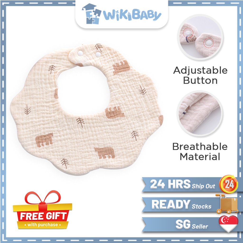 Baby Feeding Bib | Ultra Soft Gauze 360 Bib | 100% Pure Cotton Muslin ...