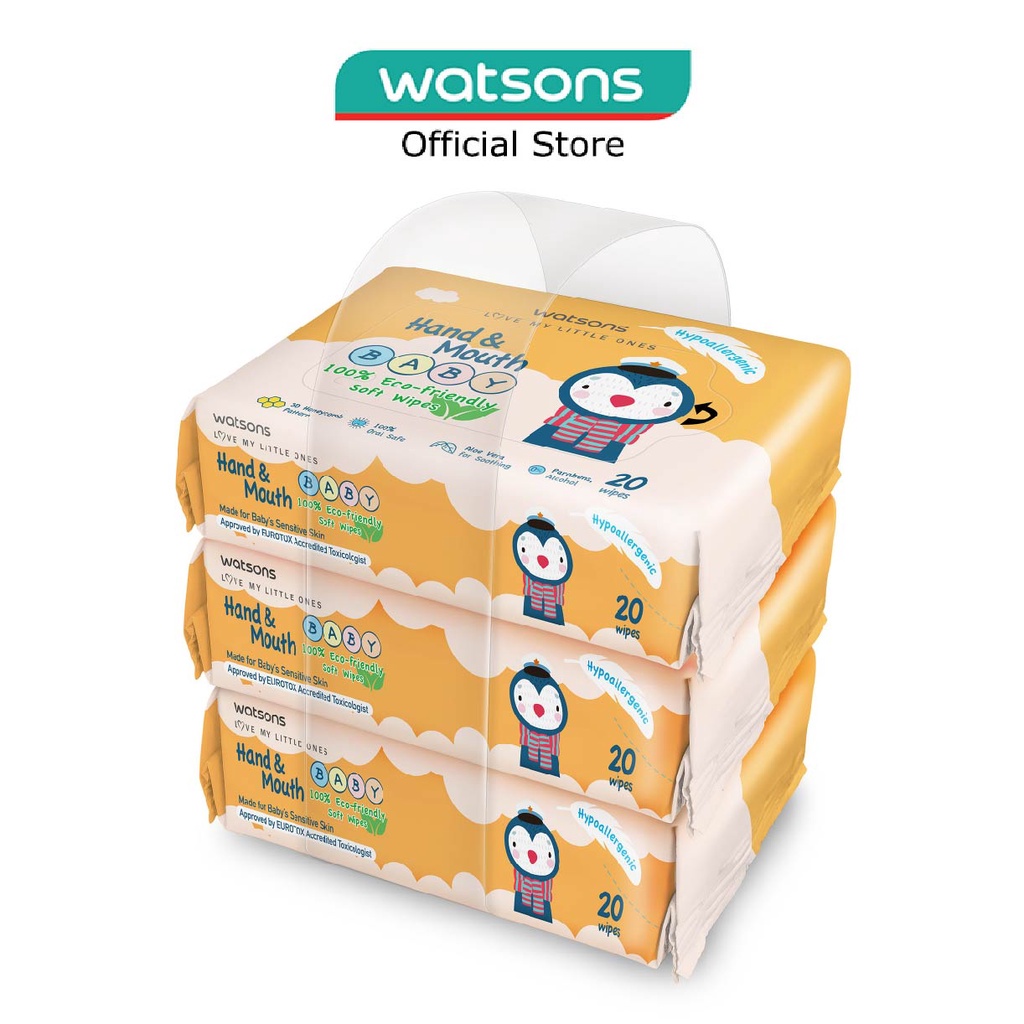 WATSONS Hand & Mouth Soft Baby Wipes (Hyperallergenic + Suitable for ...