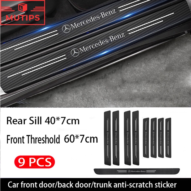 Mercedes Benz 9Pcs Car Door Stickers Carbon Fiber Sill Protection Auto ...