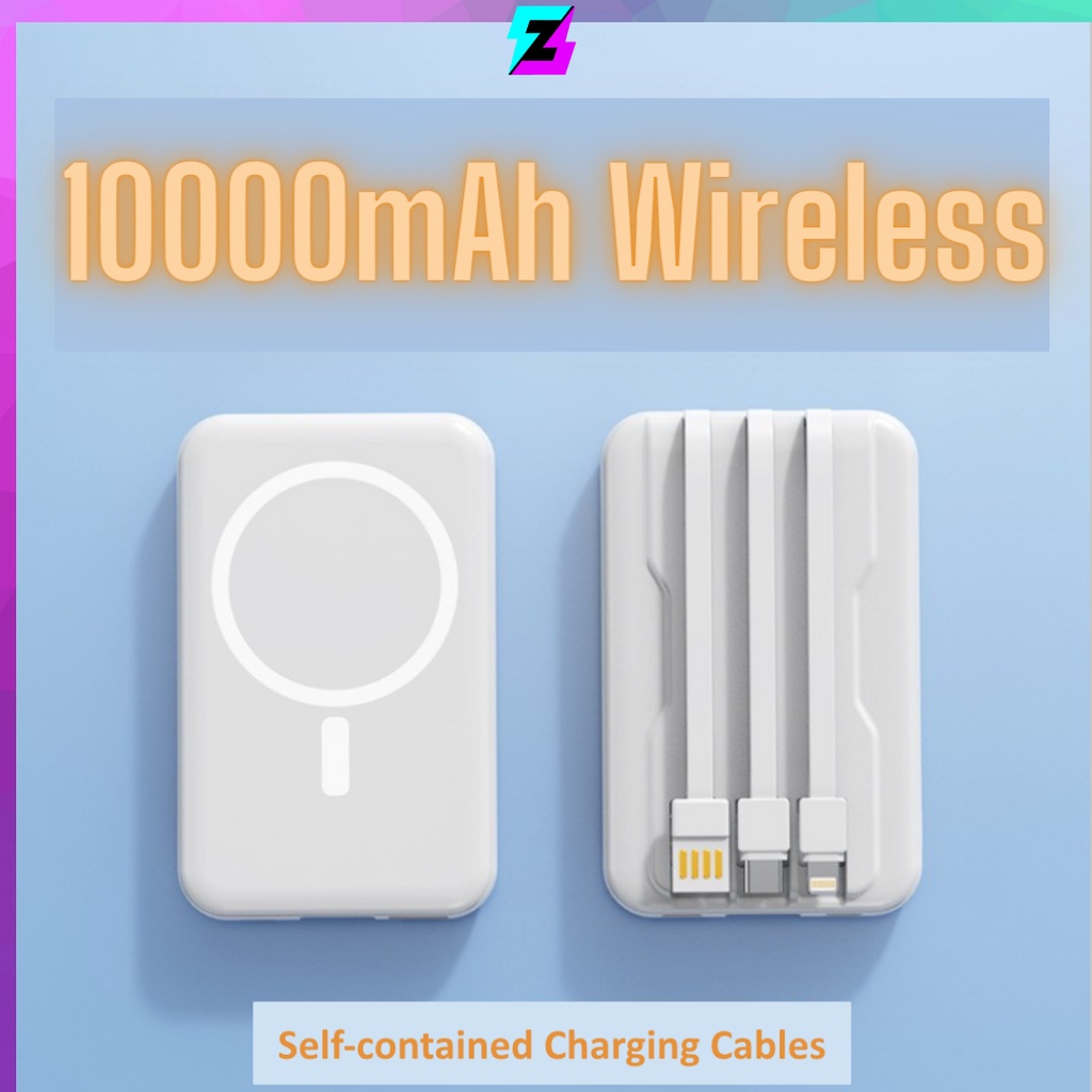 [SG Ready Stock] Z Tech Wireless Power bank 10000mAh 4-in-1 Self ...