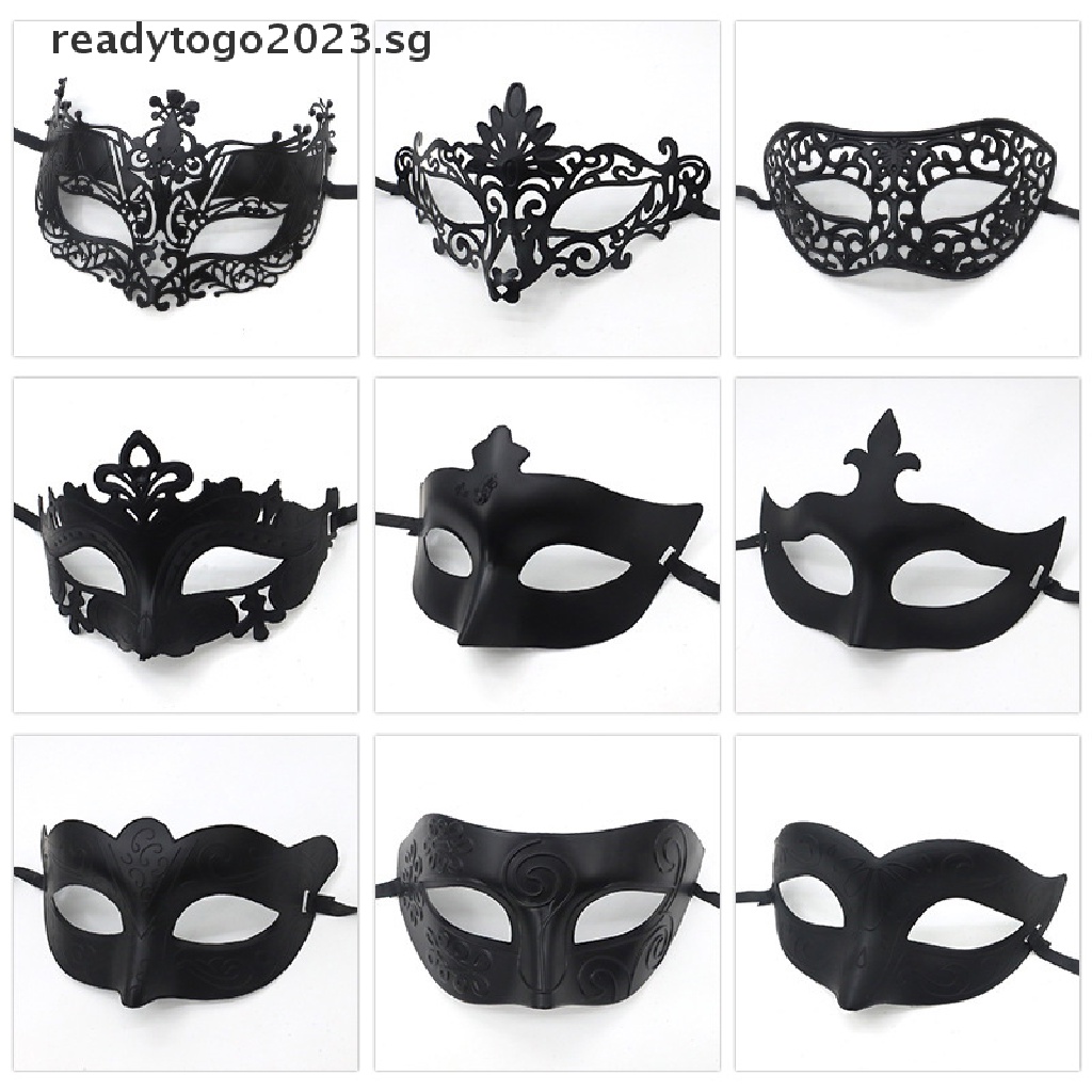 [RD] 1PC Masquerade Mask Halloween Costume Party Mask Women Men Fancy ...
