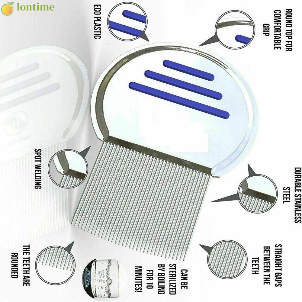 LONTIME Lice Comb Super Density Nits Comb Metal Comb Flea Brush Lice ...