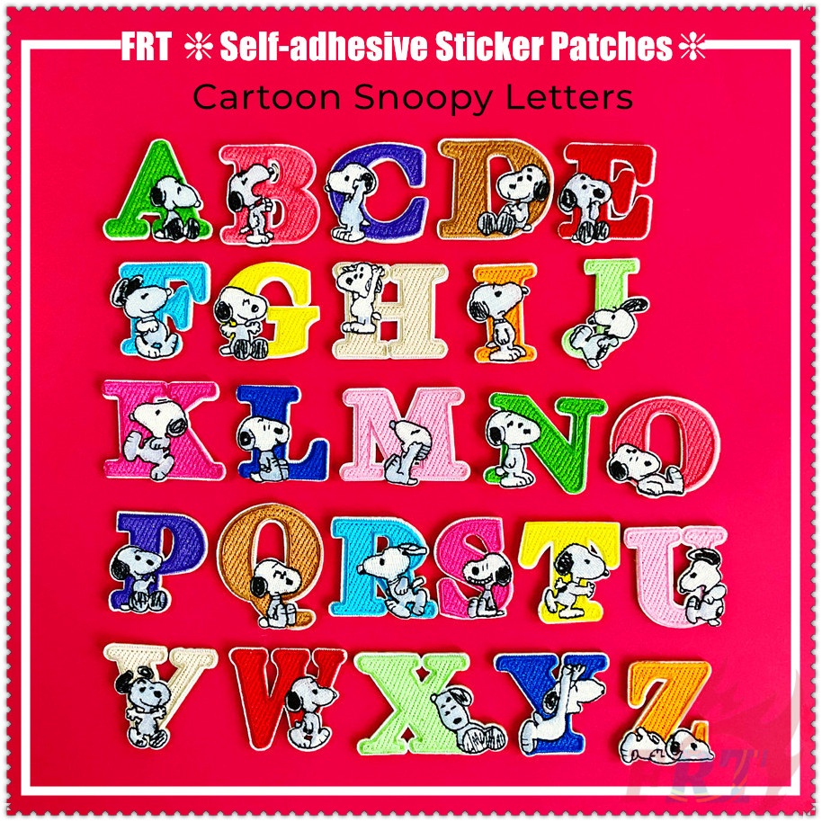 ☸ Cartoon Snoopy Letters Self-adhesive Sticker Patches ☸ 1Pc Iron on ...