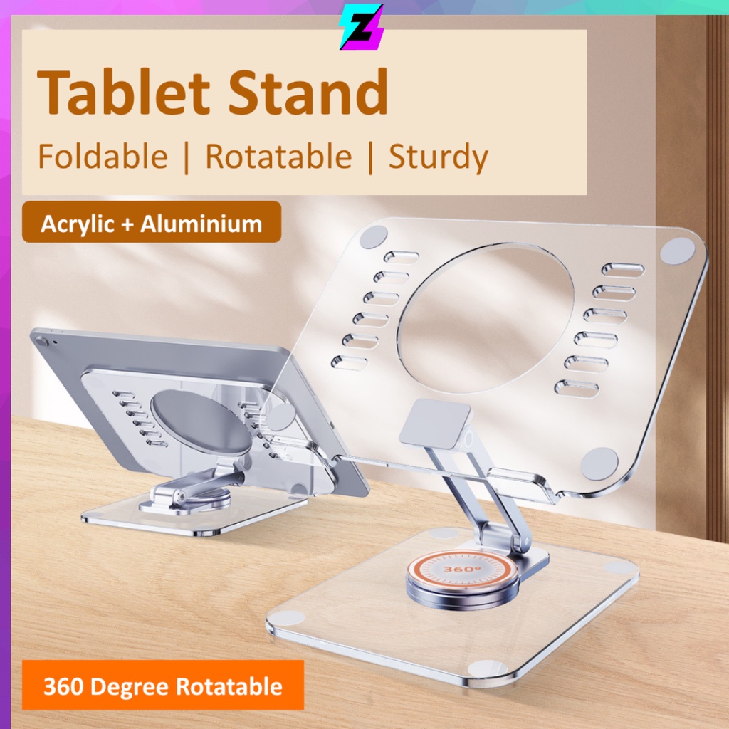[SG Ready Stock] Z Tech Tablet Stand Foldable 360 Degree Rotatable ...