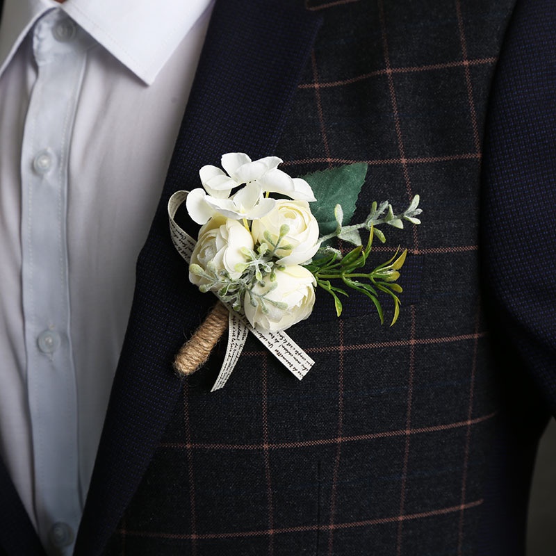 Wedding Corsage Rose Boutonniere for Men Wedding Bridegroom Flowers for ...
