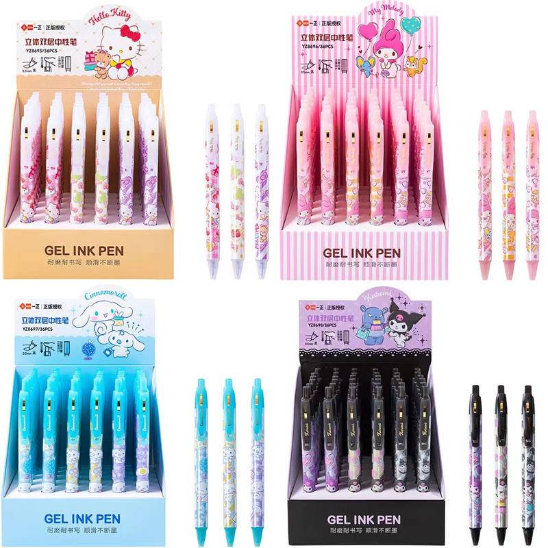 3Pcs Sanrio Gel Pens Set Kawaii Mymelody Kuromi Cinnamoroll Ballpoint ...