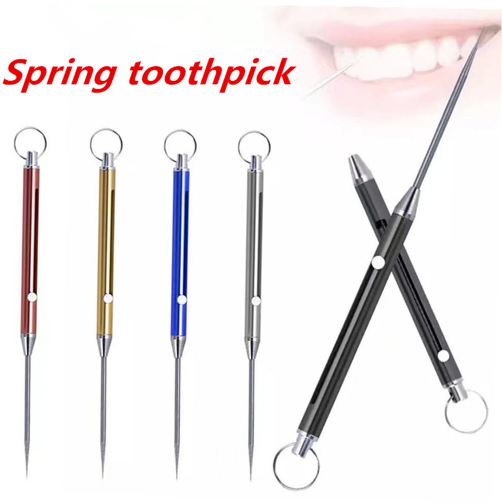 Titanium Alloy EDC Telescopic Toothpick Stick , Fruit Fork, Camping ...