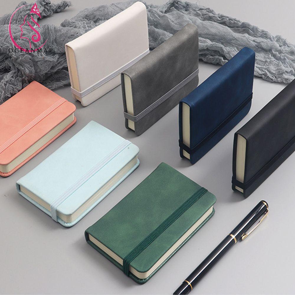 OCEANMAP Pocket Diary Book A7 Simple Business Notebook College Leather ...