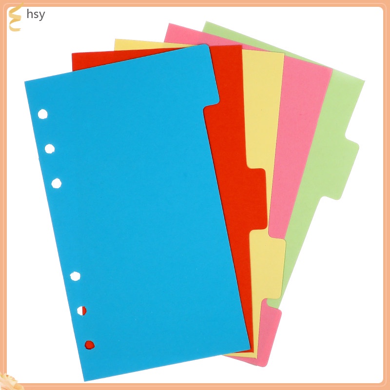 6 Pcs 3 Inch Binder Index Page Divider Mini Stationary A5 Ring Note ...