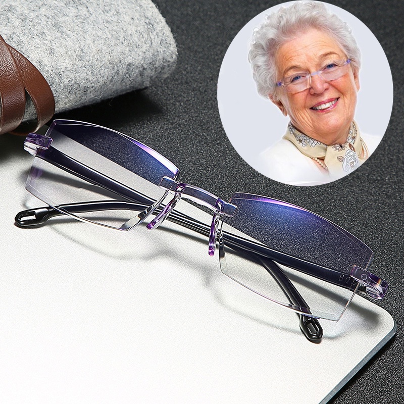 Intelligent Zoom Anti-blue Light Reading Glasses Borderless Progressive ...