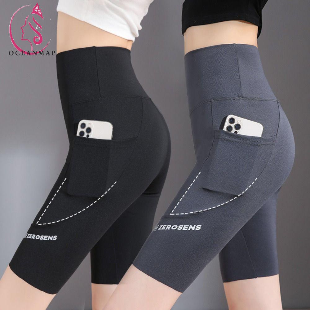 OCEANMAP Womens Leggings with Pocket, High Waist Slimming Yoga Women's ...