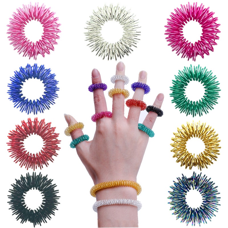 5Pcs/Pack Spiky Sensory Anxiety Rings for Finger Massage Hand ...