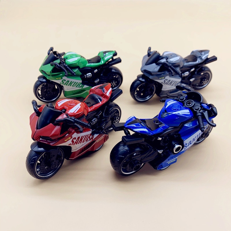 Mini Alloy Motorcycle Pull Back Motorcycle Simulation Model Small Toy ...