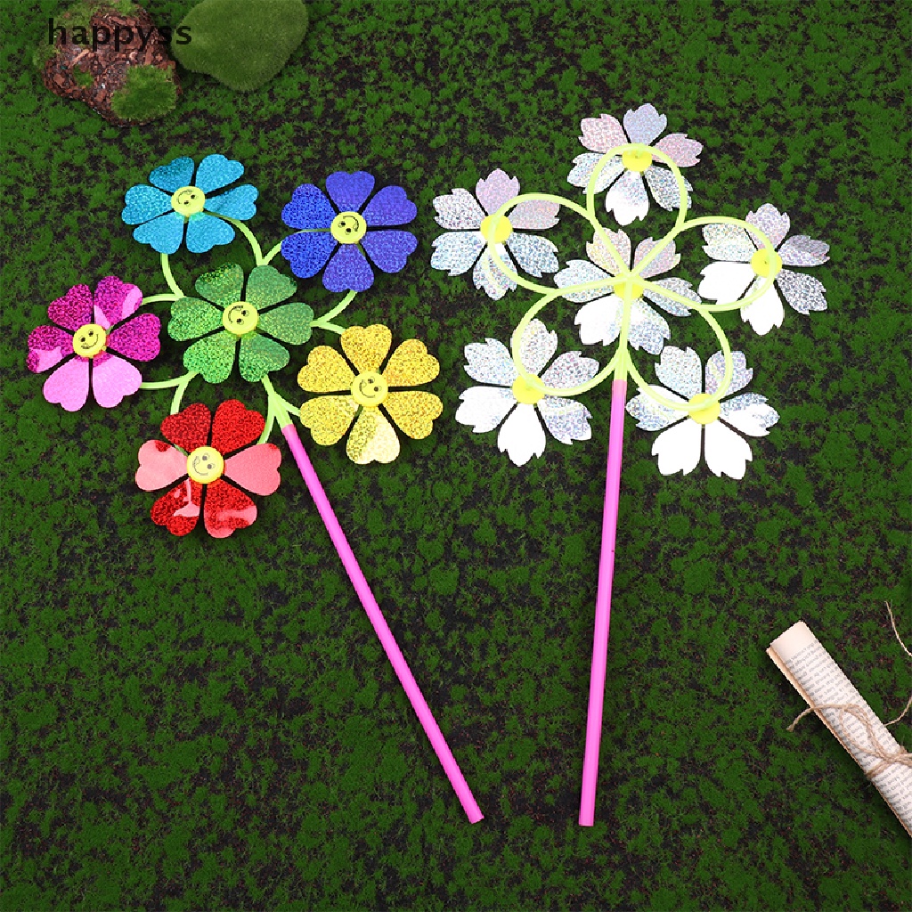 [happyss] Kids 6 petals Plastic Flower Windmill Toy Outdoor Toys For ...