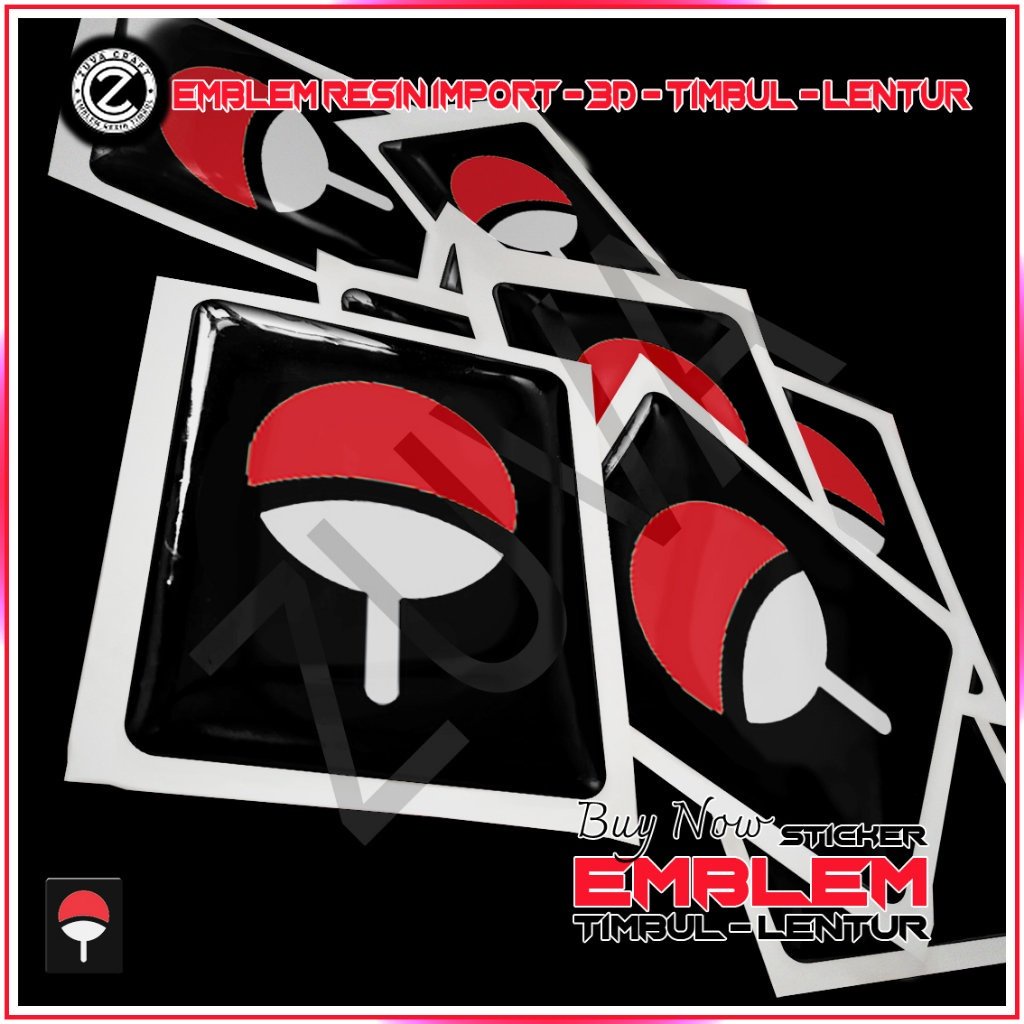 Vespa EMBLEM Sticker LOGO CLAN UCHIHA EMBLEM Embossed Vespa Sticker ...