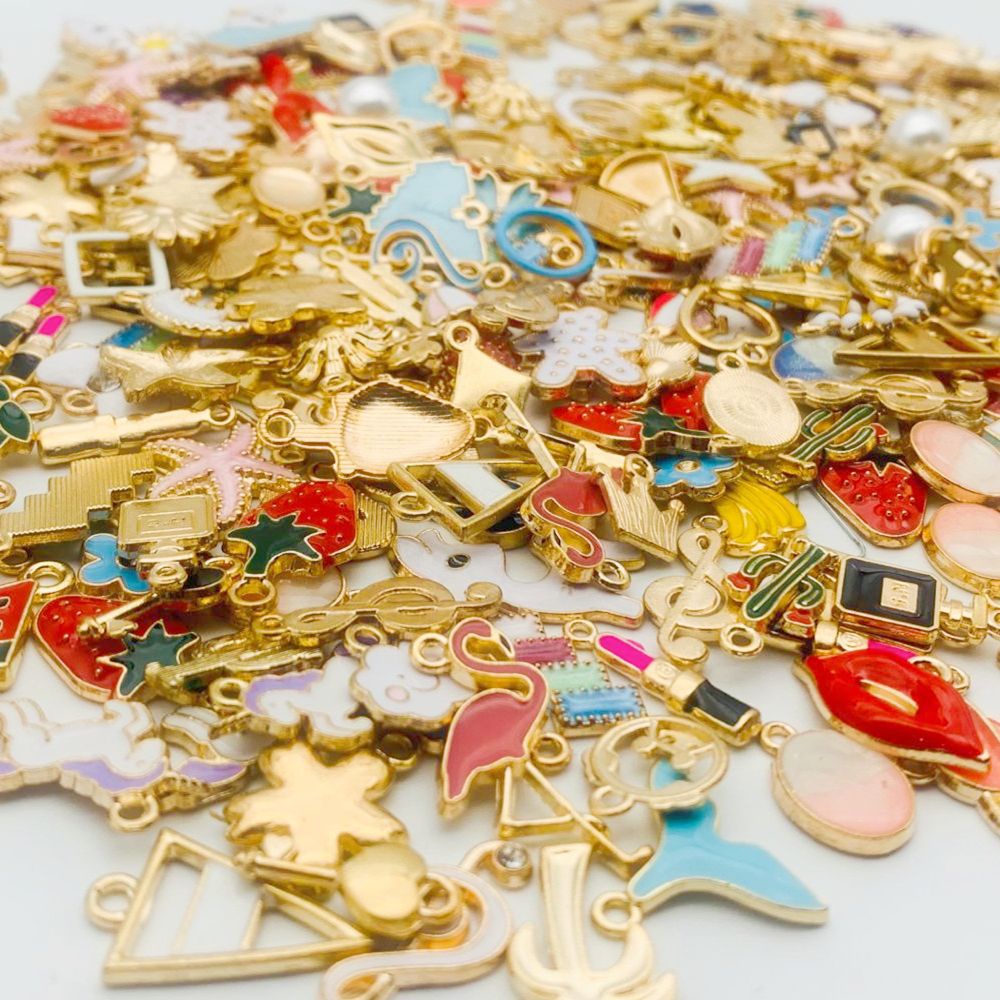 Wholesale Bulk Lots Jewelry Making Charms Assorted Gold Plated Enamel ...