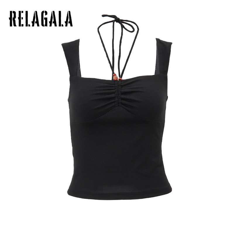 Relagala Womens 2023 New Fashion Solid Color Sexy Slim Street Casual