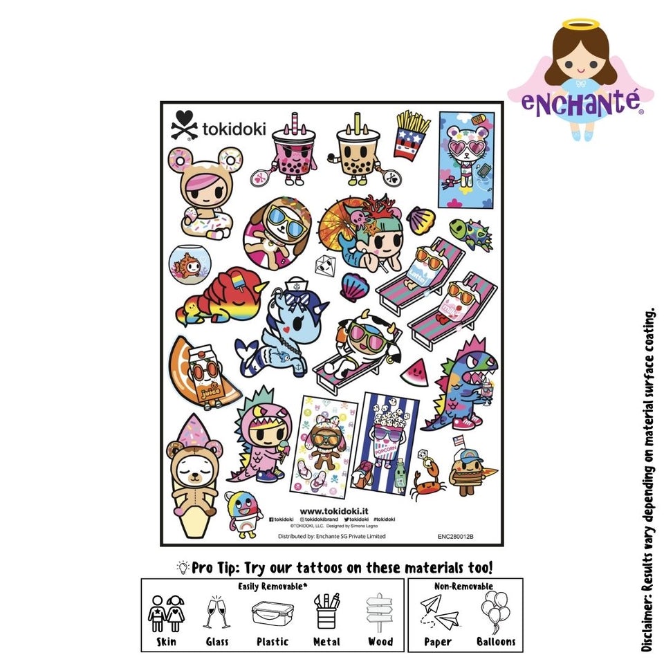 tokidoki Tattoo Sheets - Pool Party | Shopee Singapore