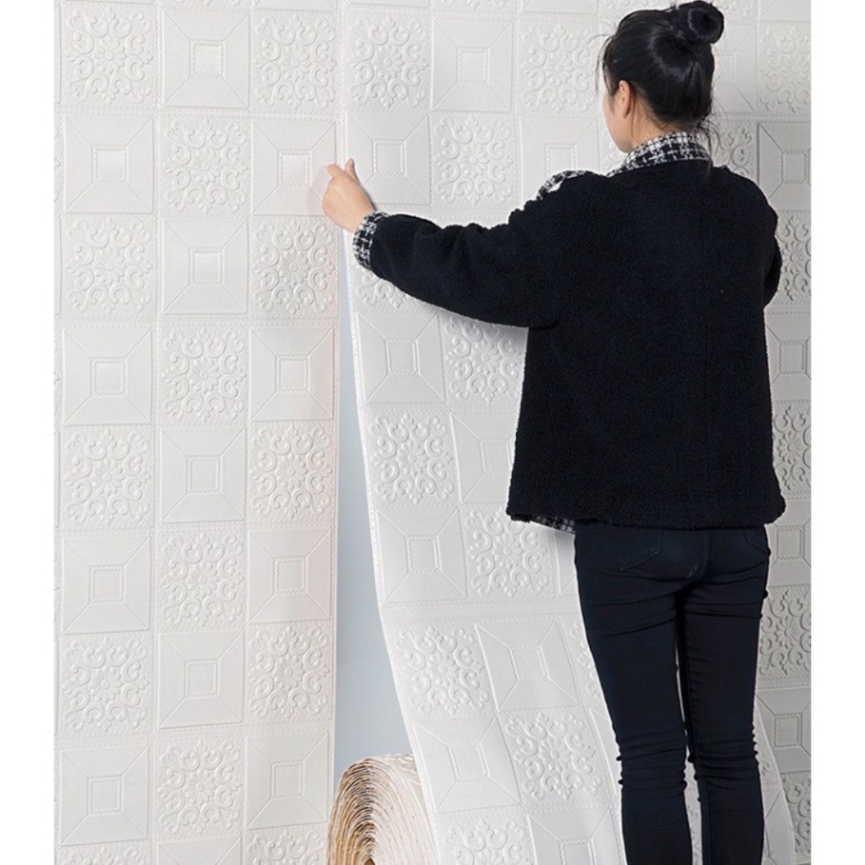 Self Adhesive moist-proof and sound insulated Tile Stickers Wallpaper ...