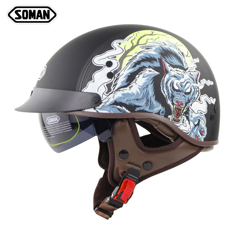 Italian Motorcycle Retro Helmet Harley Four Seasons Half Helmet ...