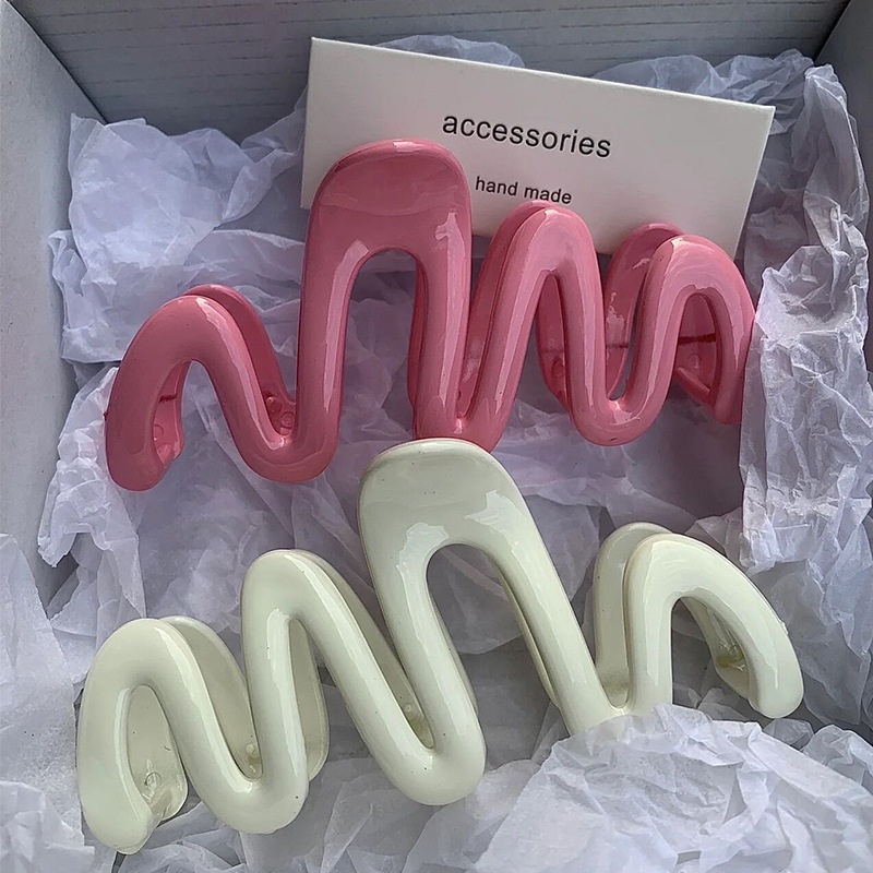 2023 New Style Summer Multicolor Wave Grab Clip Fashion Plate Hair Clip ...