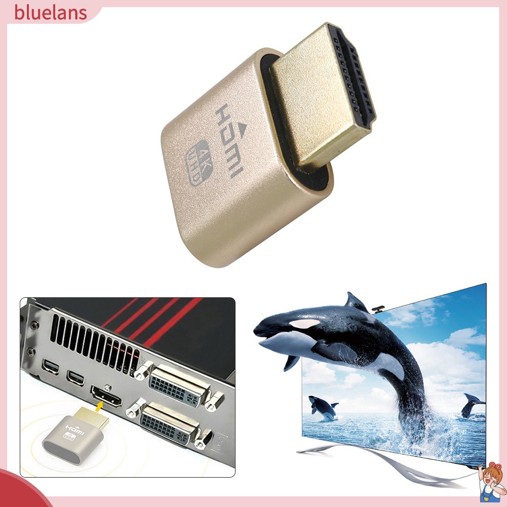 BL! 4K 3840x2160 60Hz Virtual HDMI EDID Dummy Plug Headless Ghost ...