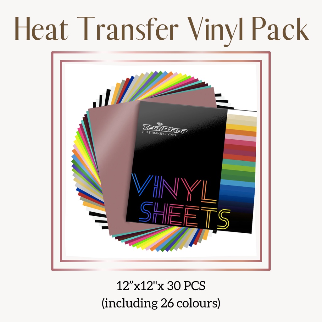 Teckwrap PU Heat Transfer Sheets Pack | 30 Pieces HTV | Iron on Vinyl ...