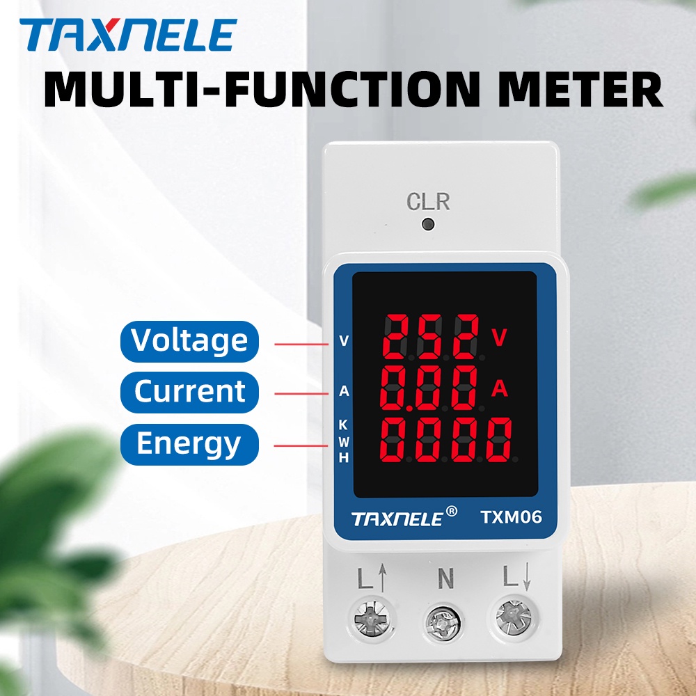 Din Rail Electricity Digital Meter Power Energy Voltmeter Ammeter kWh ...