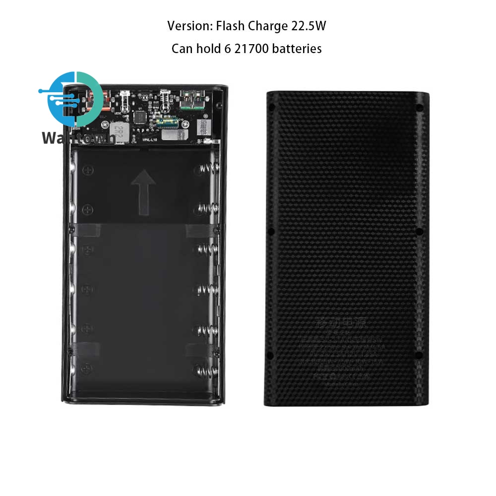 6 x 21700 DIY Power Bank Box Battery Charger Plastic Shell with LCD ...