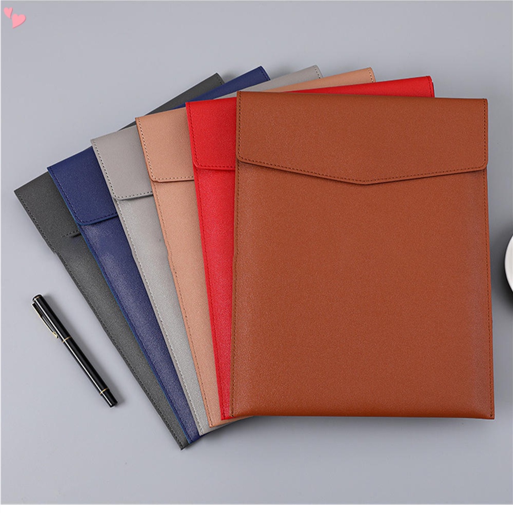 File Folder, PU Leather A4 Document Holder File Organizer Filing ...