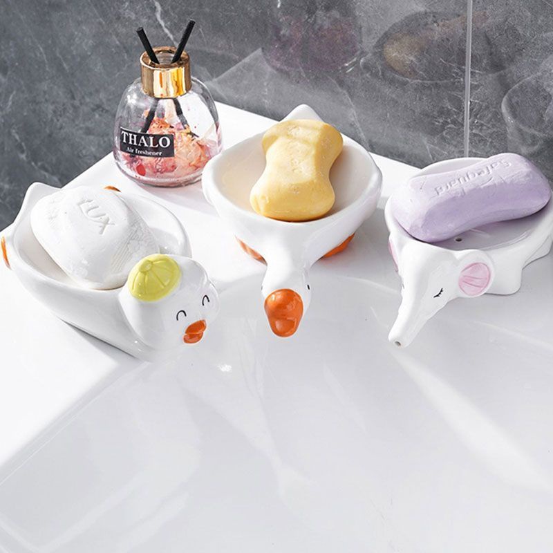 Creative Ceramic Soap Box Draining Cute Little Duck Big Goose Soap Box ...