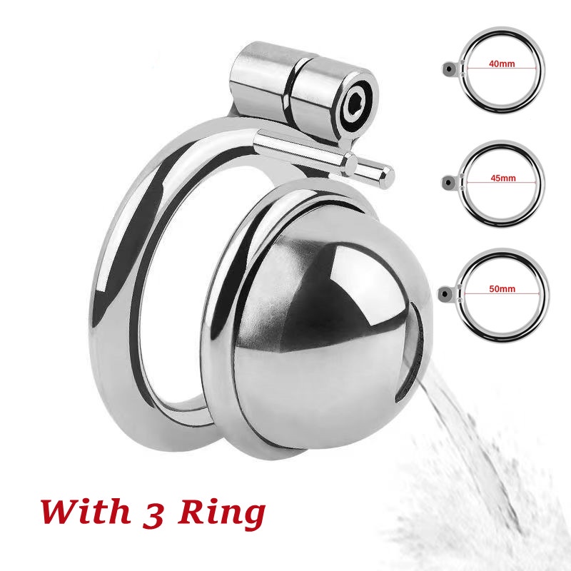 New Metal Small Lock Trumpet Shape Chastity Cage for Men Device Toy ...