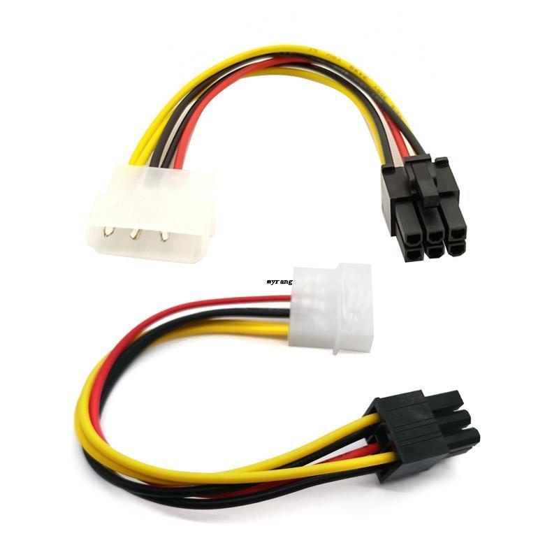 4 Pin Molex to 6 Pin PCI-Express PCIE Video Card Power Adapter ...