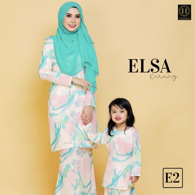 HERNES BAJU KURUNG ELSA EXCLUSIVE PRINTED COMOCREPE RAYA 2024 IRONLESS ...