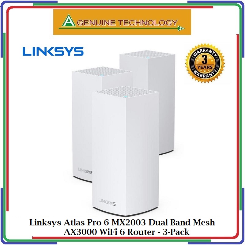 Linksys Atlas 6 MX2003 Dual Band Mesh AX3000 WiFi 6 Router - 3-Pack | Shopee Singapore