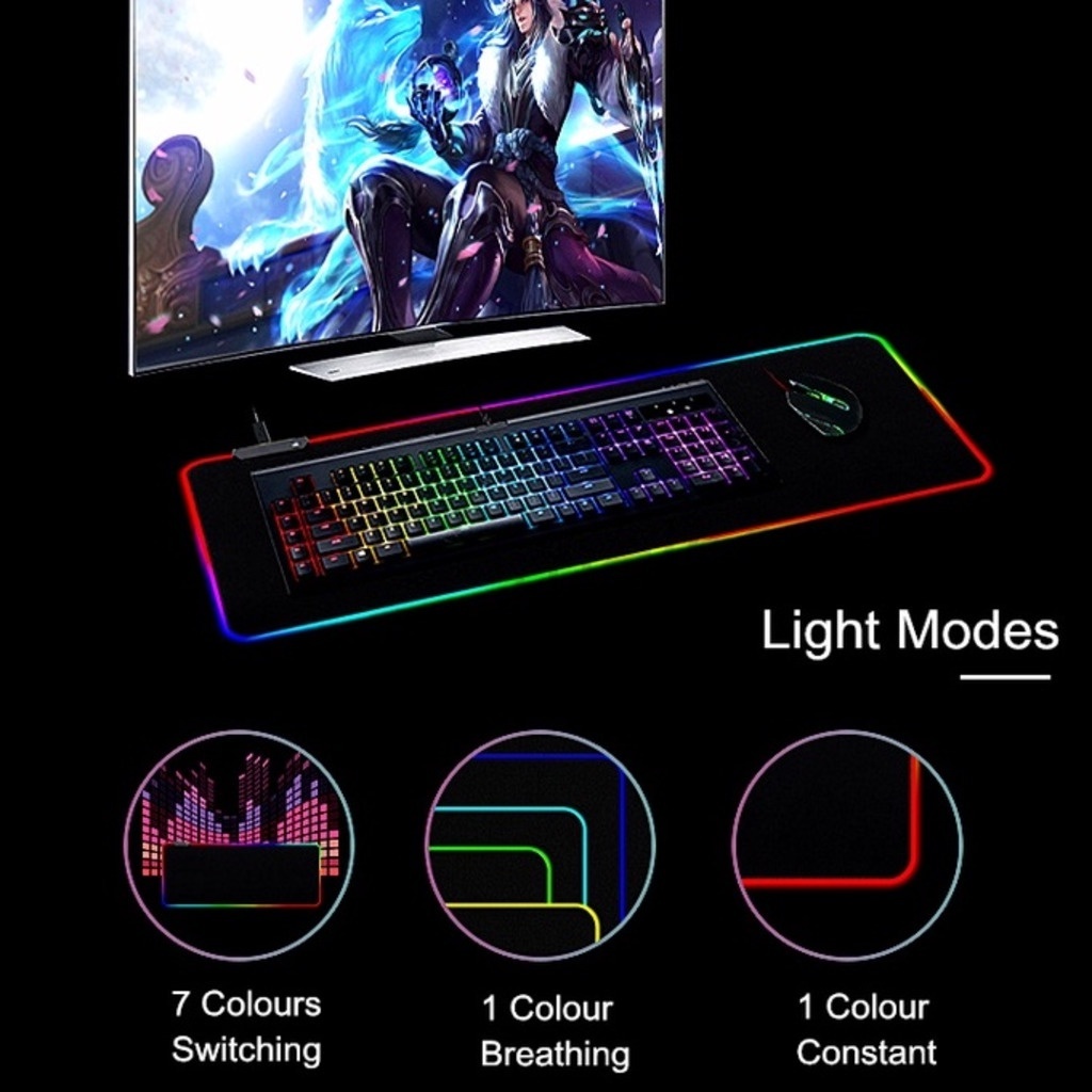 RGB ASUS ROG Mouse Pad Gaming Accessories Computer Mousepad Keyboard ...