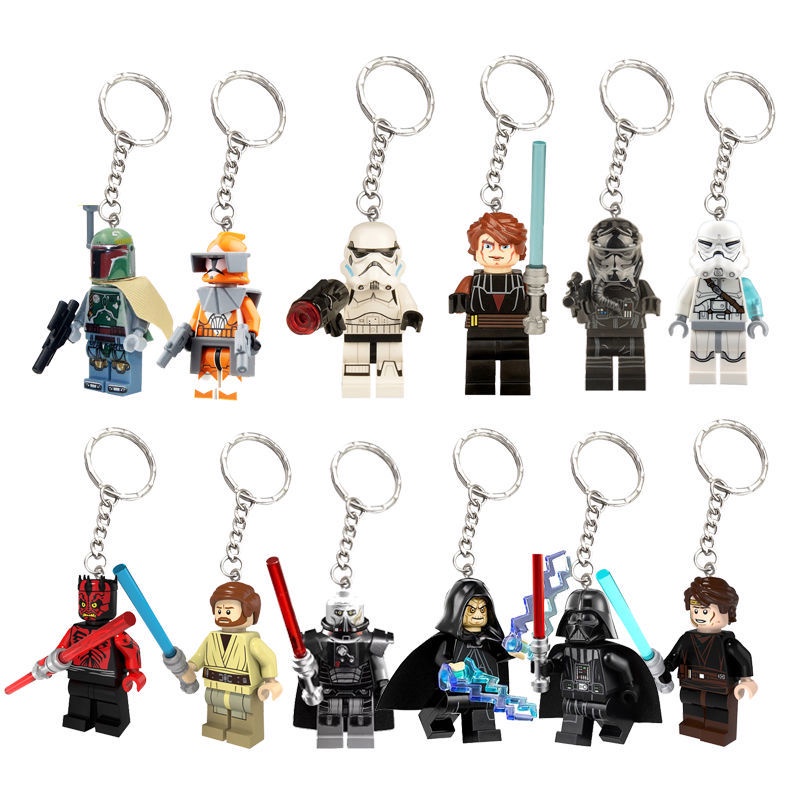 Star Wars Keychain Minifigure Building Block Keyring Toy Bag Ornaments ...