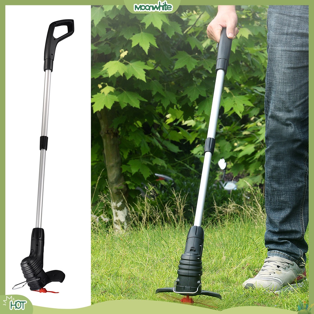 (MOONWHITE) Portable Cordless Lawn Weed Eater Cutter Grass Trimmer ...