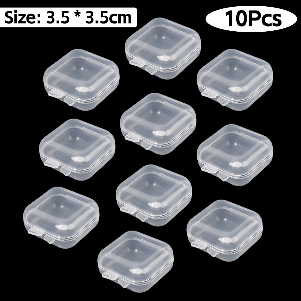1/5/6/10Pcs Square Transparent Storage Box / Mini Plastic Dust-proof ...