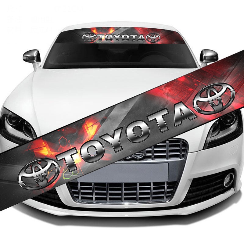 1 Piece 130x21CM Modified Car Front Windshield Reflective Sticker for ...